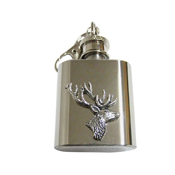Kiola Designs | Other | Side Facing Stag Deer Head Keychain Flask ...